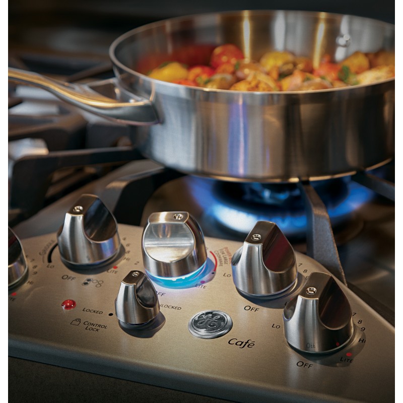 GE Cafe CGP650SETSS 36 in. Deep Recessed Gas Cooktop with 5 Burners ...