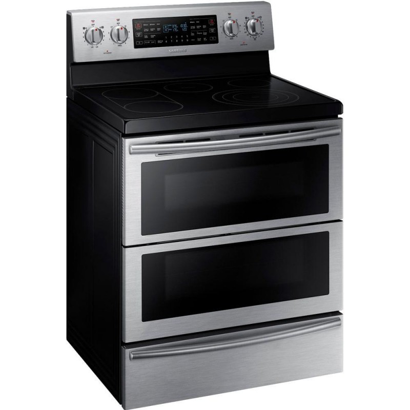 Samsung NE59J7850WS 30 in. 5.9 cu. ft. Flex Duo Double Oven Electric ...